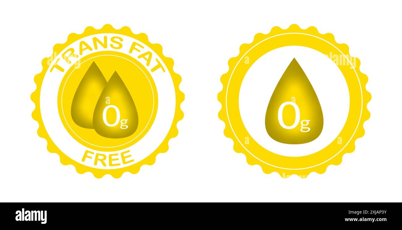 Two yellow seals with white text and a scalloped edge. Both seals ...