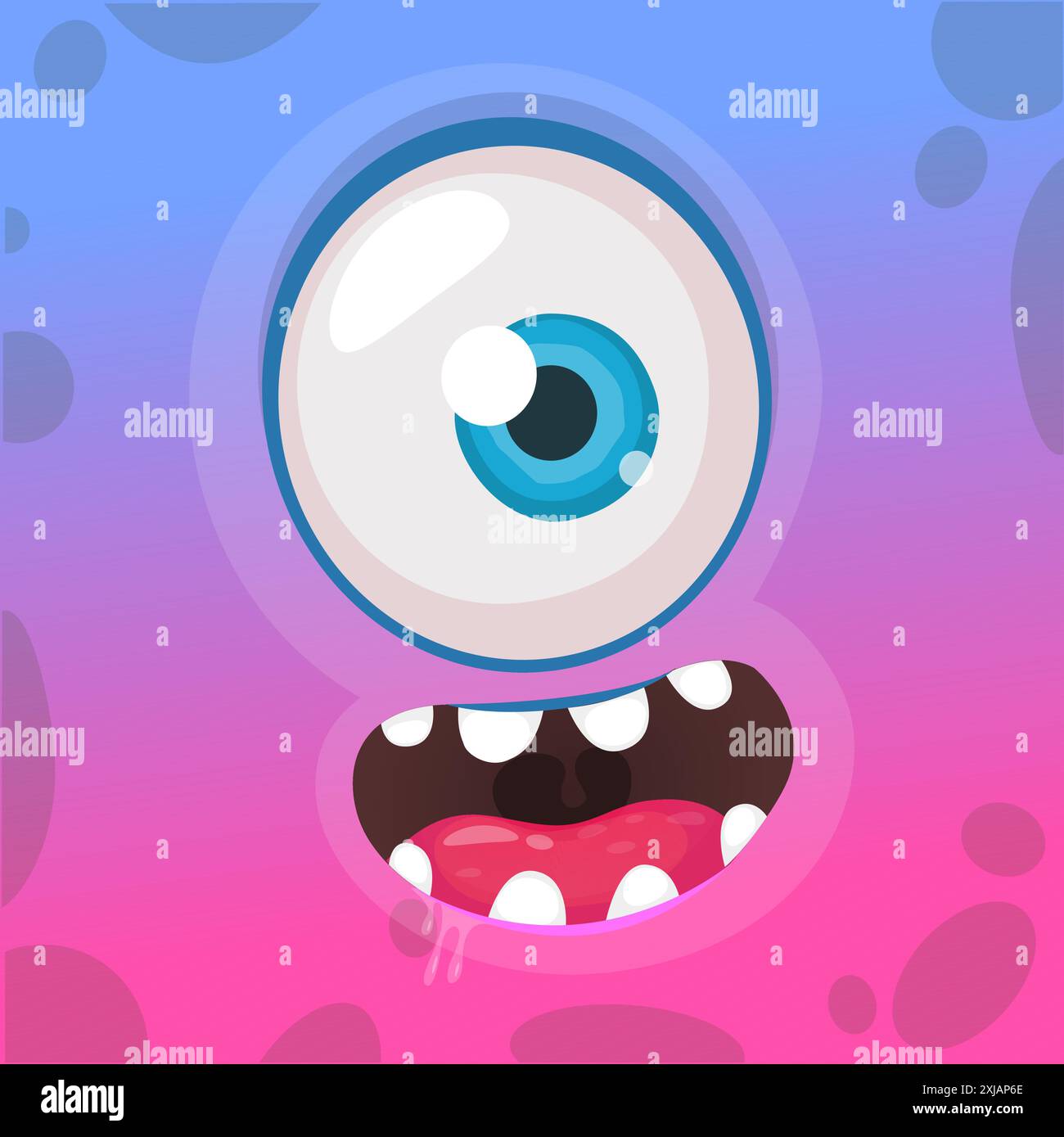 Cartoon monster face. Vector Halloween monster illustration Stock ...