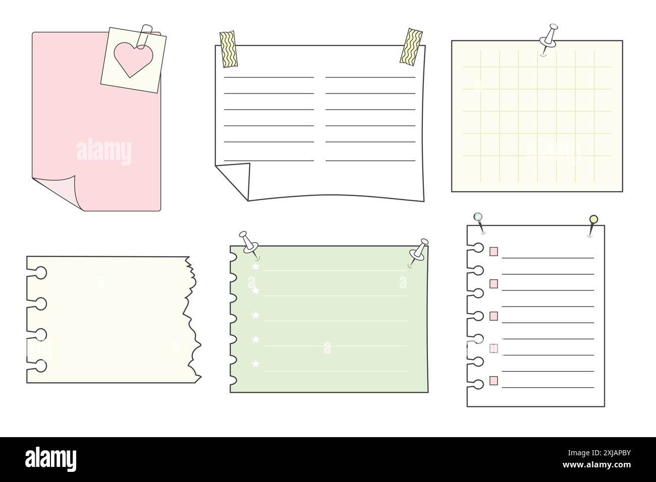 Memo sticky notes, sheet reminder, color office or school pages with ...