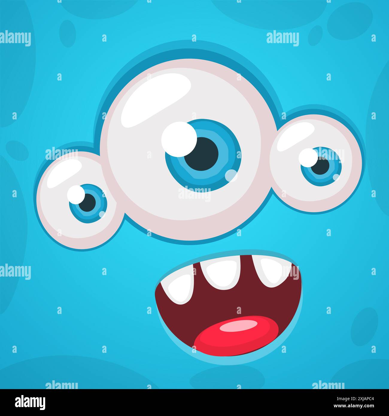 Cartoon monster face. Vector Halloween monster illustration Stock ...