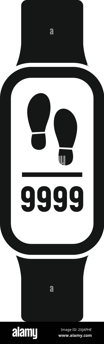 Smart watch showing steps counter icon in simple style on a white ...