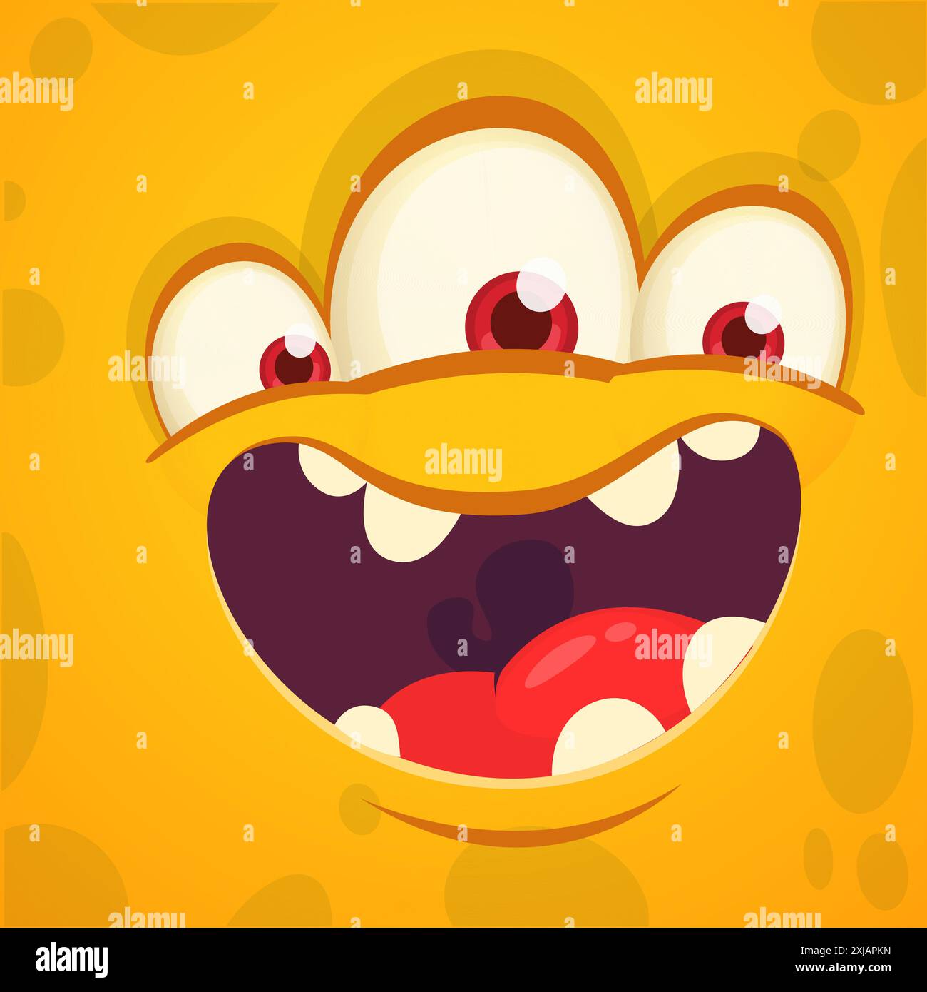 Cartoon monster face. Vector Halloween monster illustration Stock ...