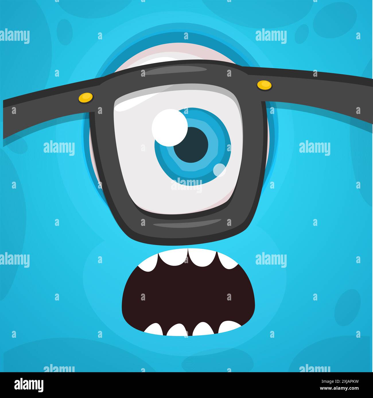 Cartoon monster face. Vector Halloween monster illustration Stock ...