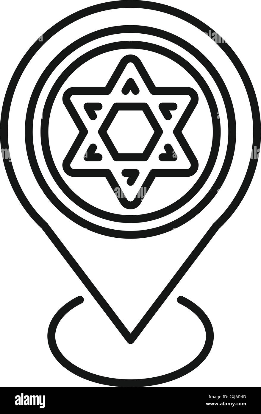 Location pin icon containing star of david, indicating a jewish place ...