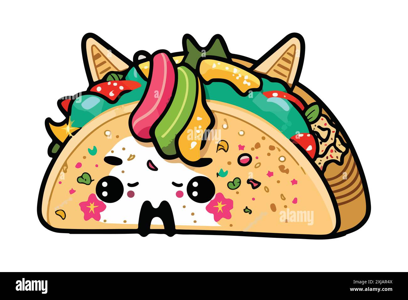 Unicorn Taco Vector Illustration Stock Vector Image & Art - Alamy