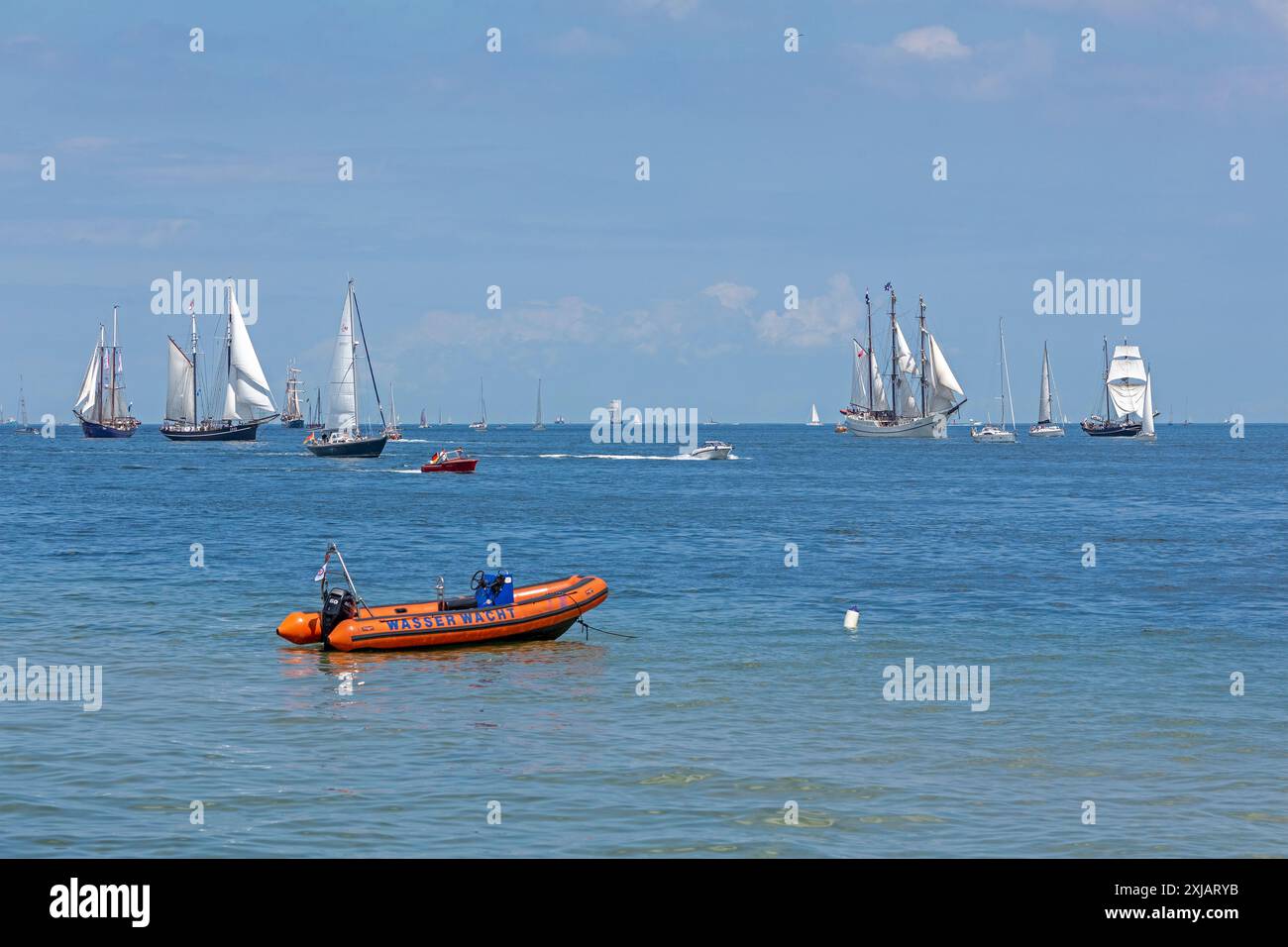 Sailing ships, boats, life raft, Kiel Week, Kiel Fjord, Kiel, Schleswig ...