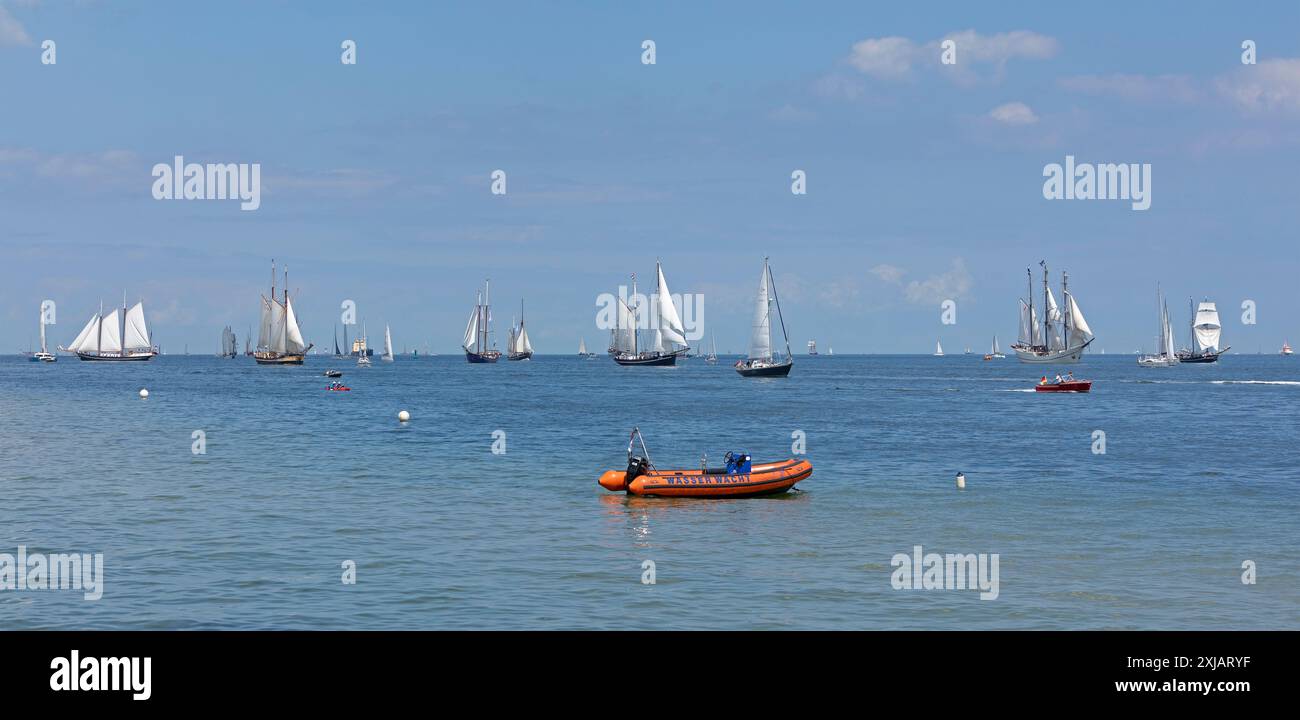 Sailing ships, boats, life raft, Kiel Week, Kiel Fjord, Kiel, Schleswig ...