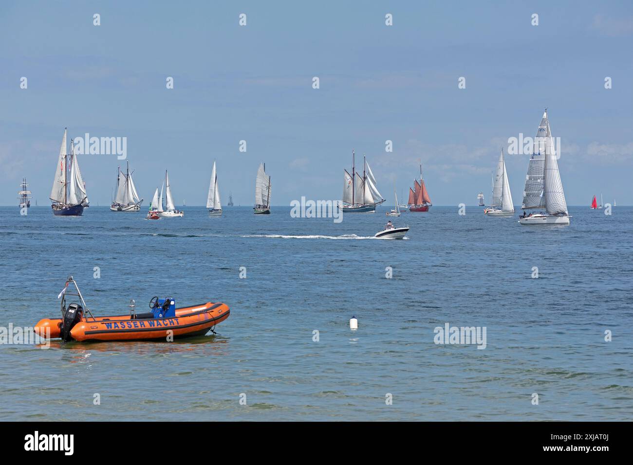 Sailing ships, boats, life raft, Kiel Week, Kiel Fjord, Kiel, Schleswig ...