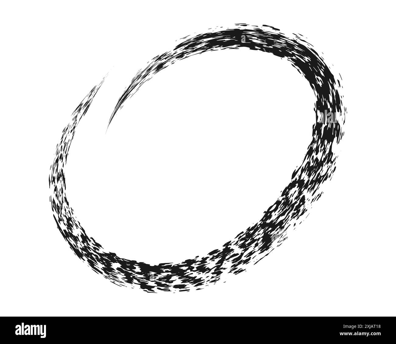 chalked circle frame grunge oval brush. underline and strikethrough ...