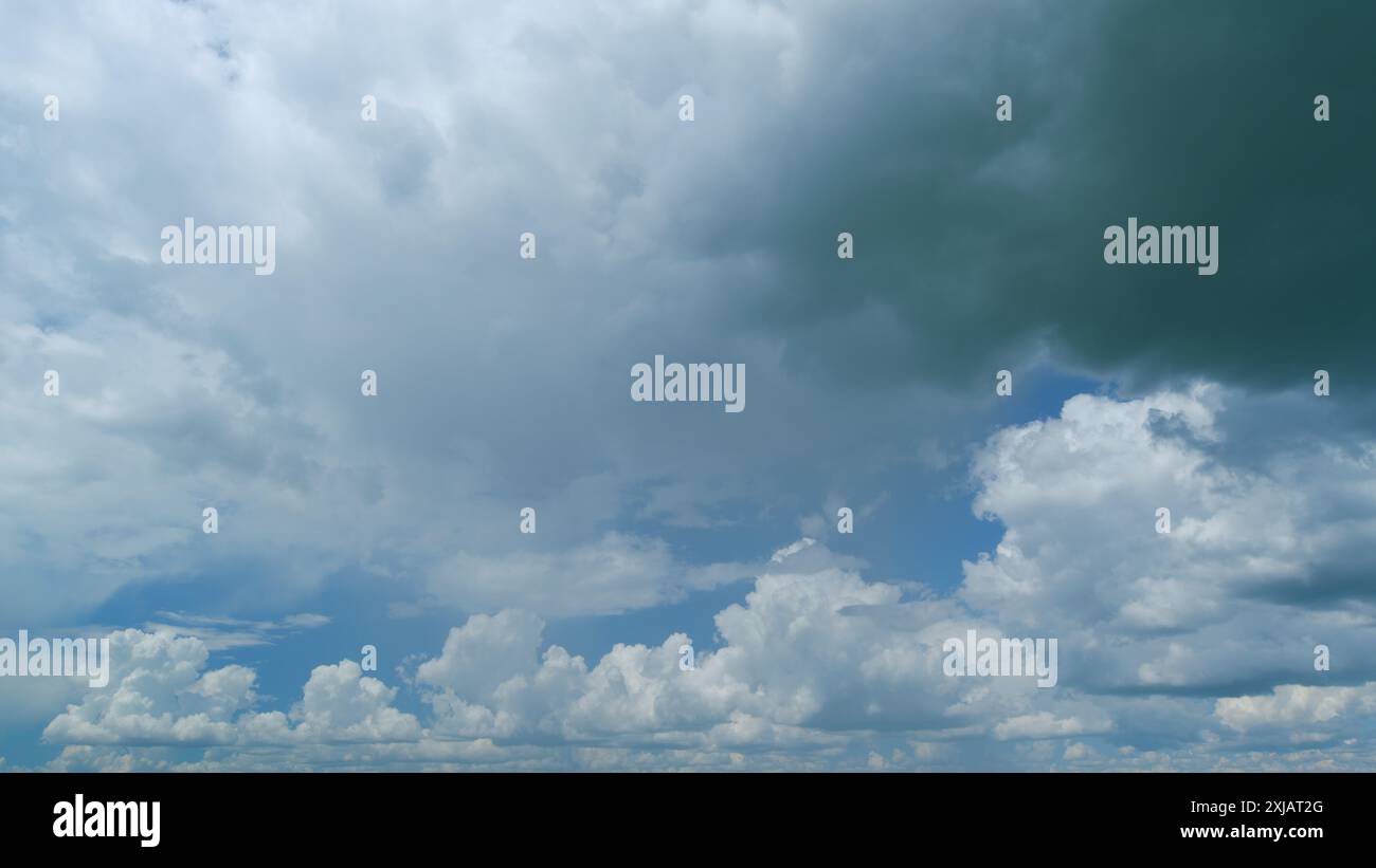 Time lapse. Nature storm cloud in the cloudy sky. Moving rain clouds ...