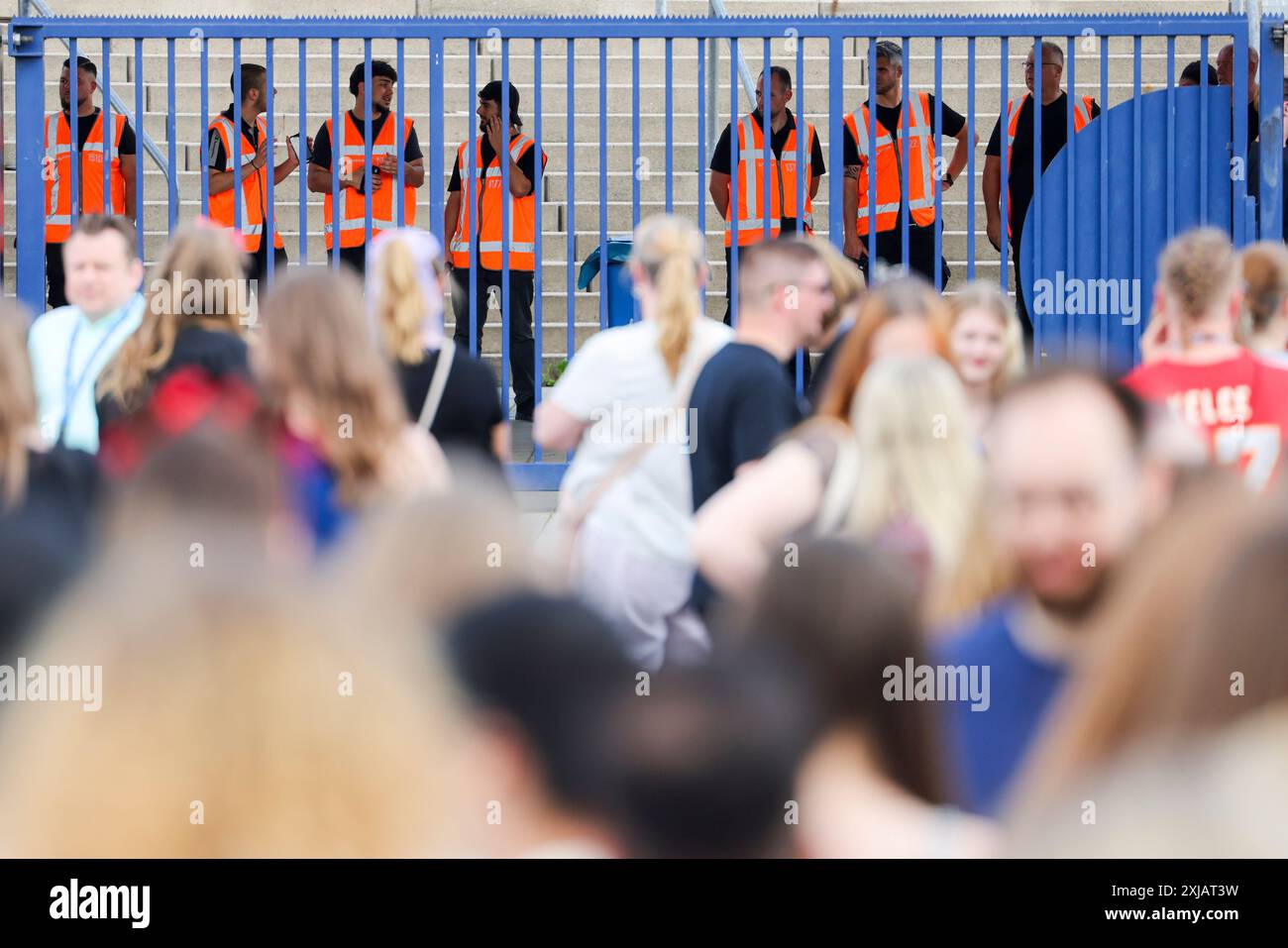 Gelsenkirchen, Germany. 17th July, 2024. Stewards stand behind the ...