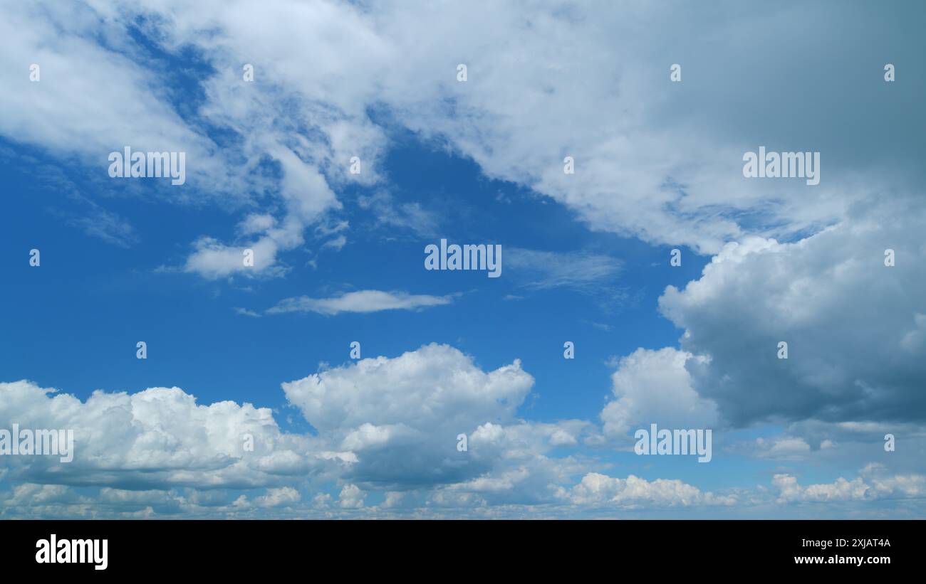 Time lapse. Nature weather blue sky. Clouds with blue light blue sky in ...