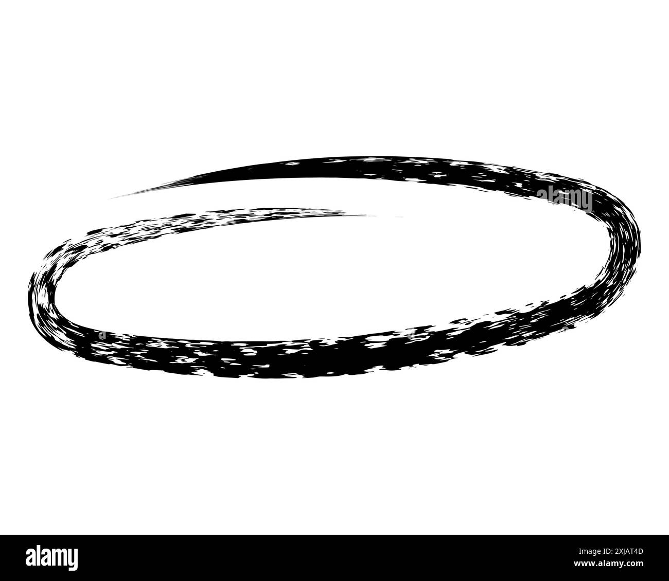 chalked circle frame grunge oval brush. underline and strikethrough ...