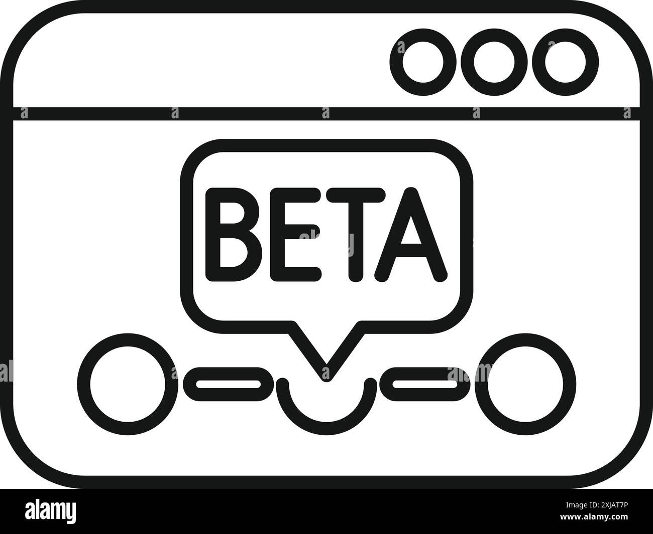 Simple icon of a beta testing website showing software development ...