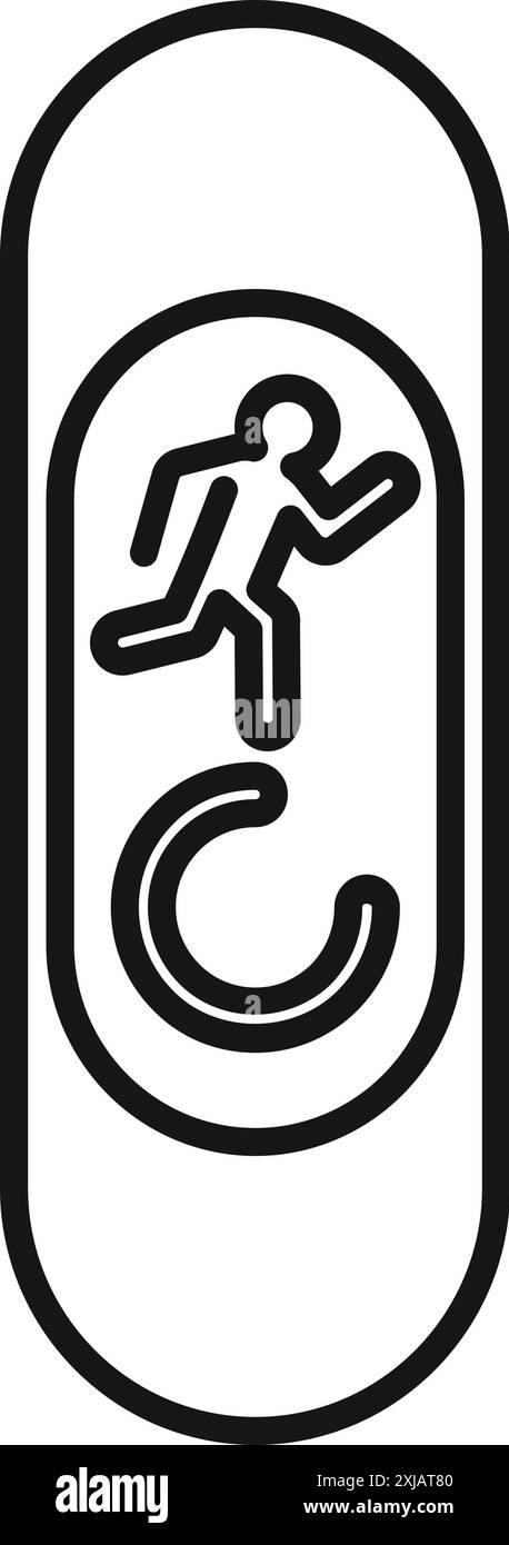 Pedestrian crossing light showing a running man symbol and a countdown ...