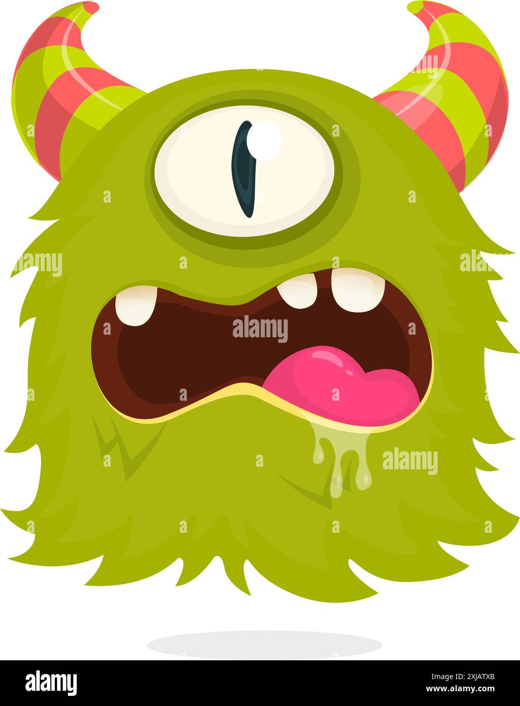 Funny cartoon flying monster with one eye. Halloween vector ...