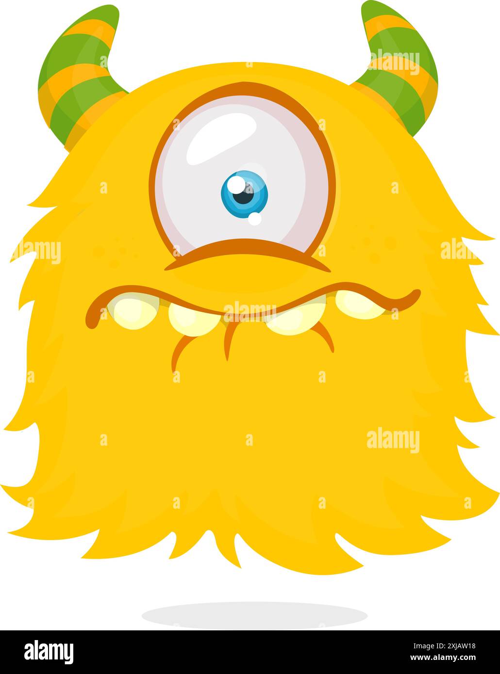 Funny cartoon flying monster with one eye. Halloween vector ...