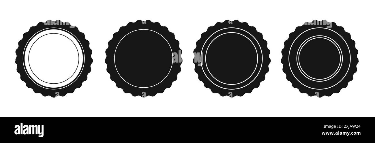 Round element wavy edges hi-res stock photography and images - Alamy