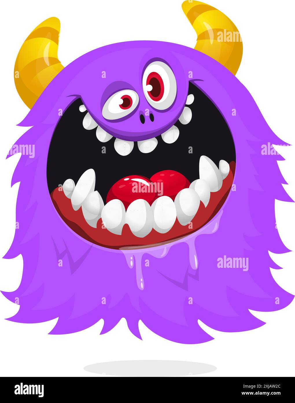 Funny cartoon screaming monster with big mouth. Halloween vector ...