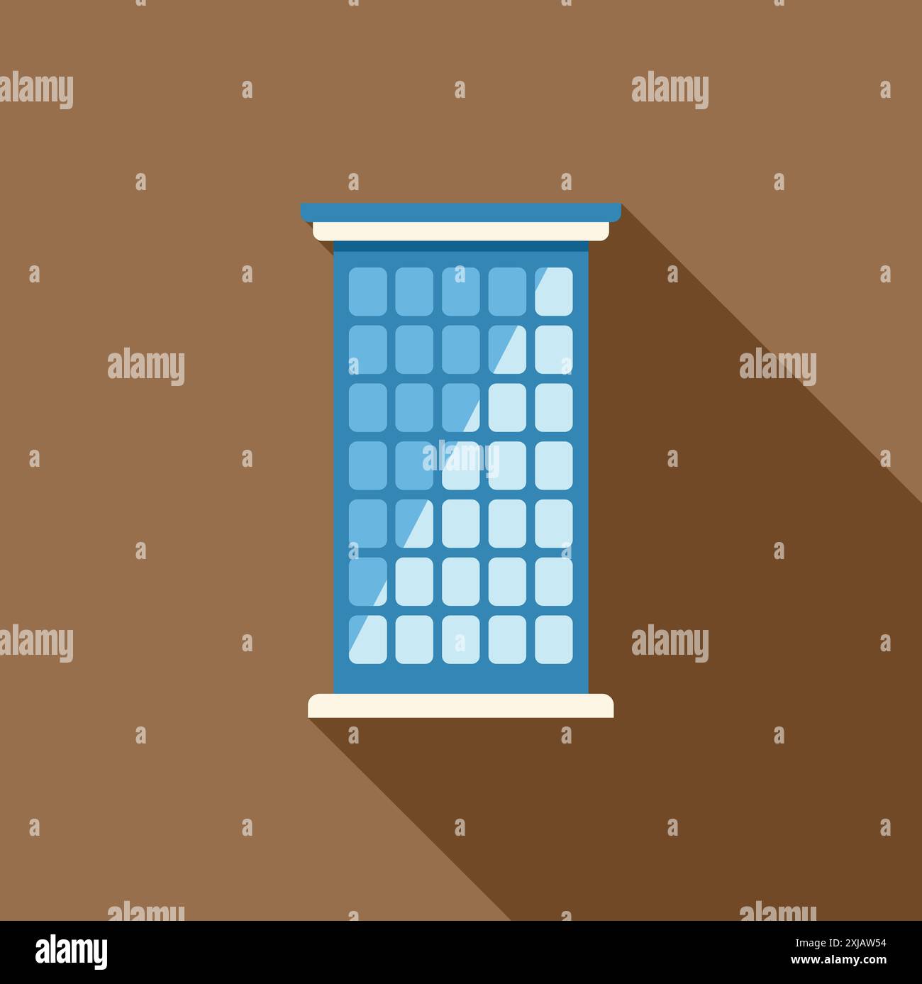 Modern office building with glass windows is reflecting sunlight in an ...