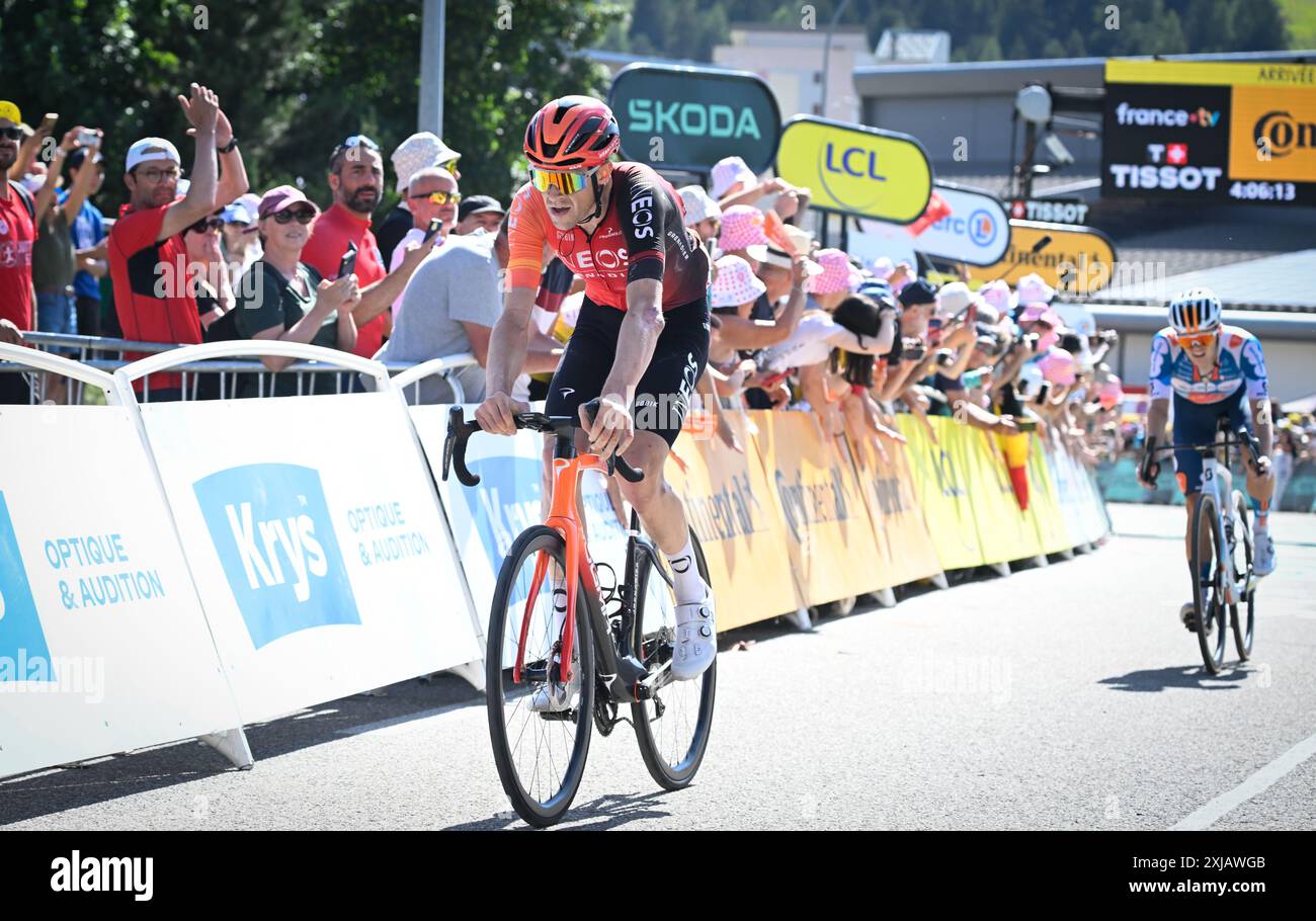Superdevoluy, France. 17th July, 2024. Belgian Laurens De Plus of Ineos ...