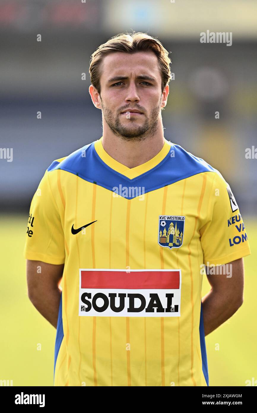 Westerlo, Belgium. 17th July, 2024. Westerlo's Tuur Rommens poses for a ...