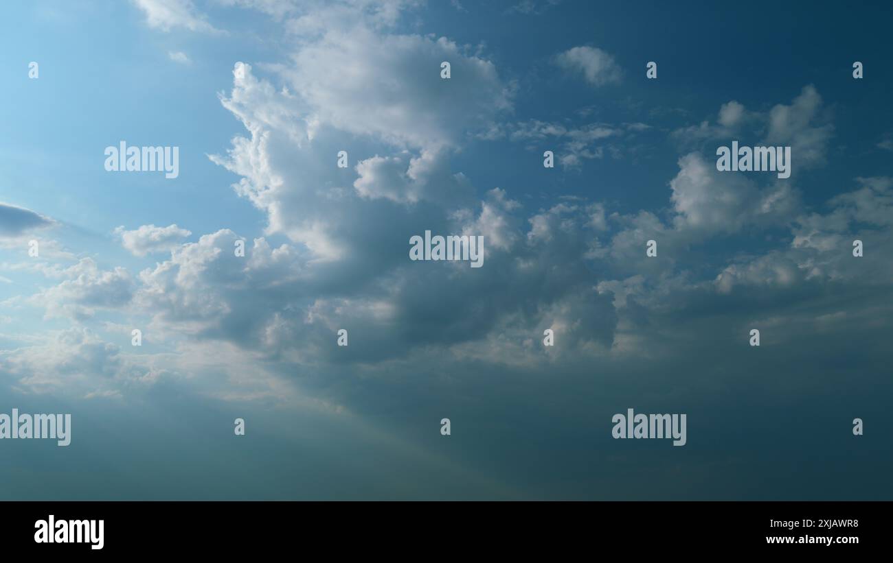 Time lapse. Light blue and white colours of real skies with clouds ...