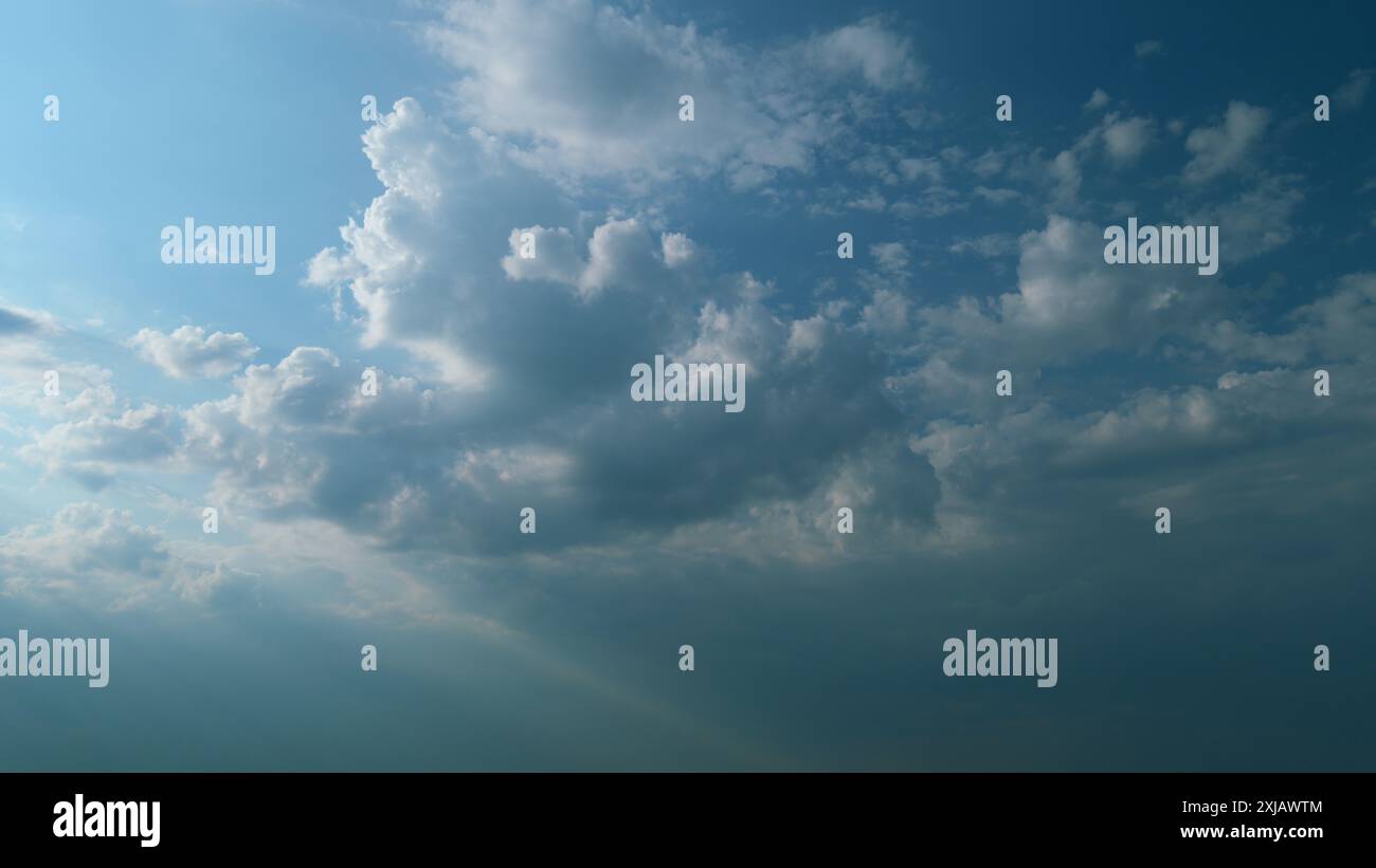 Time lapse. Nature weather blue sky. Beautiful cloud blue sky with ...