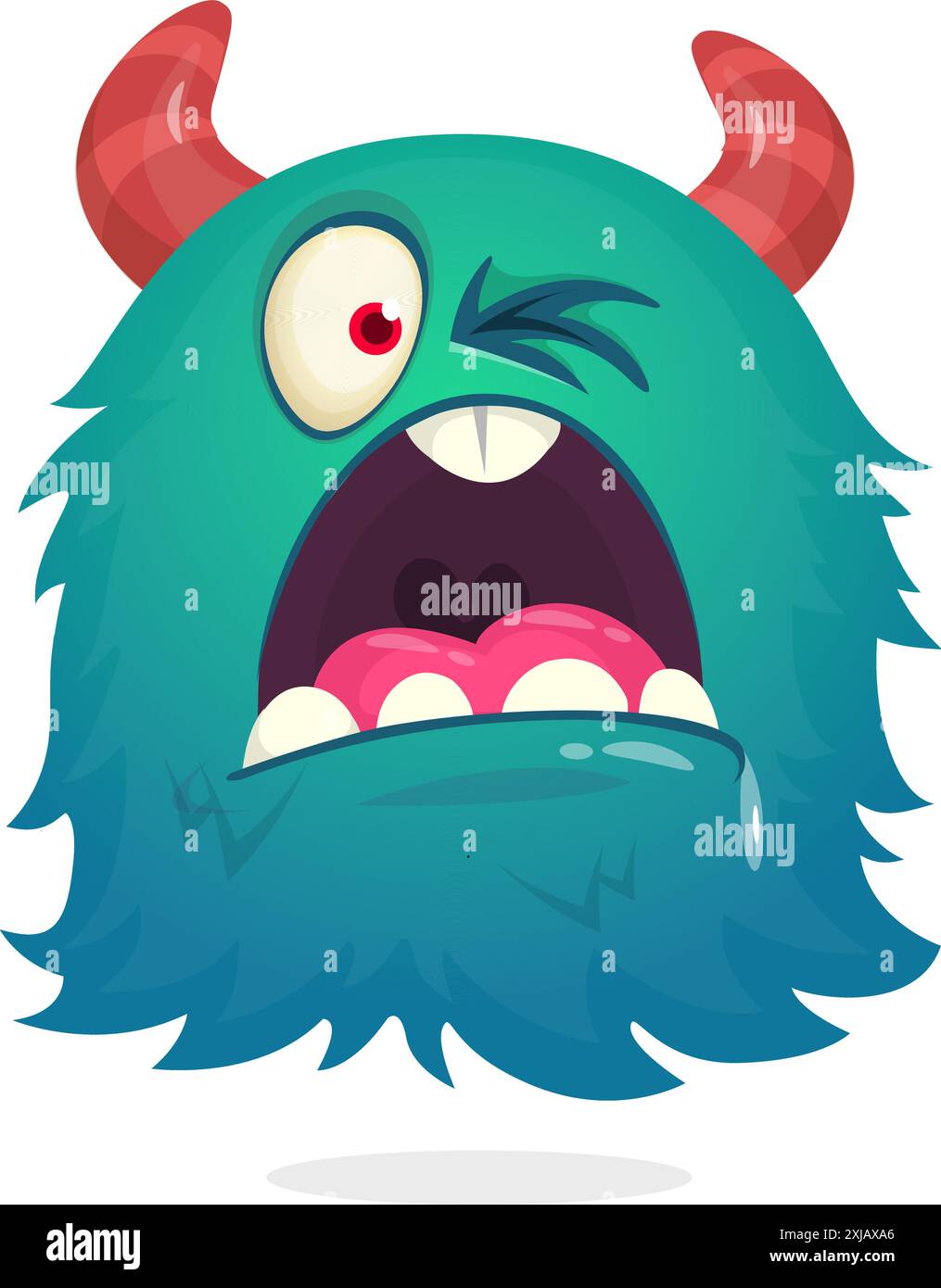 Angry cartoon flying monster with funny face. Halloween vector ...
