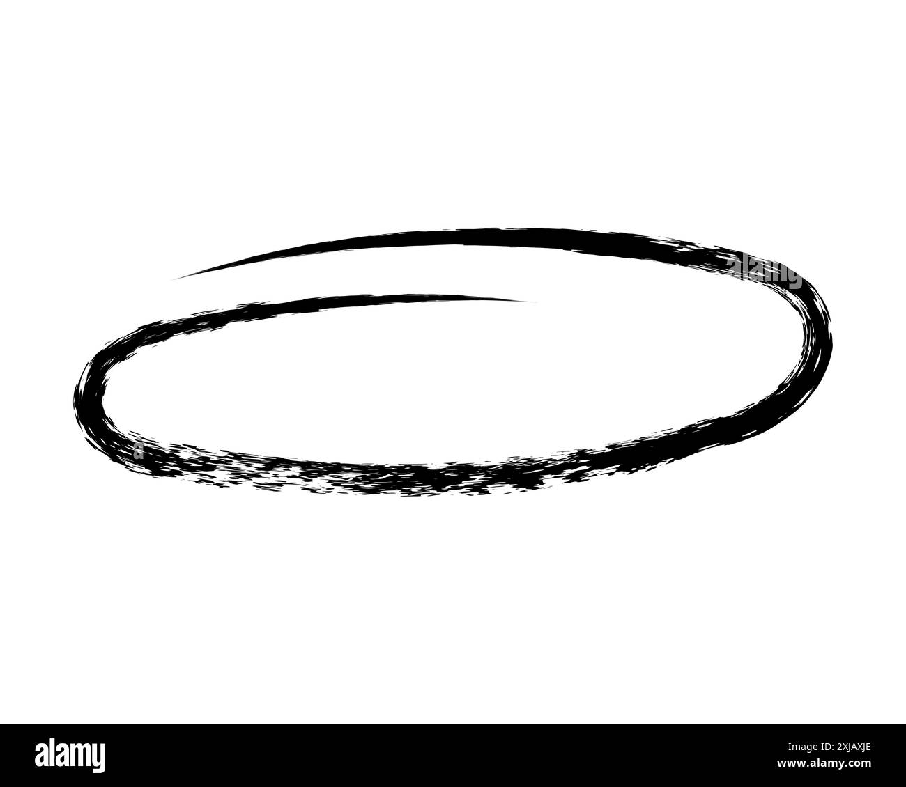 chalked circle frame grunge oval brush. underline and strikethrough ...