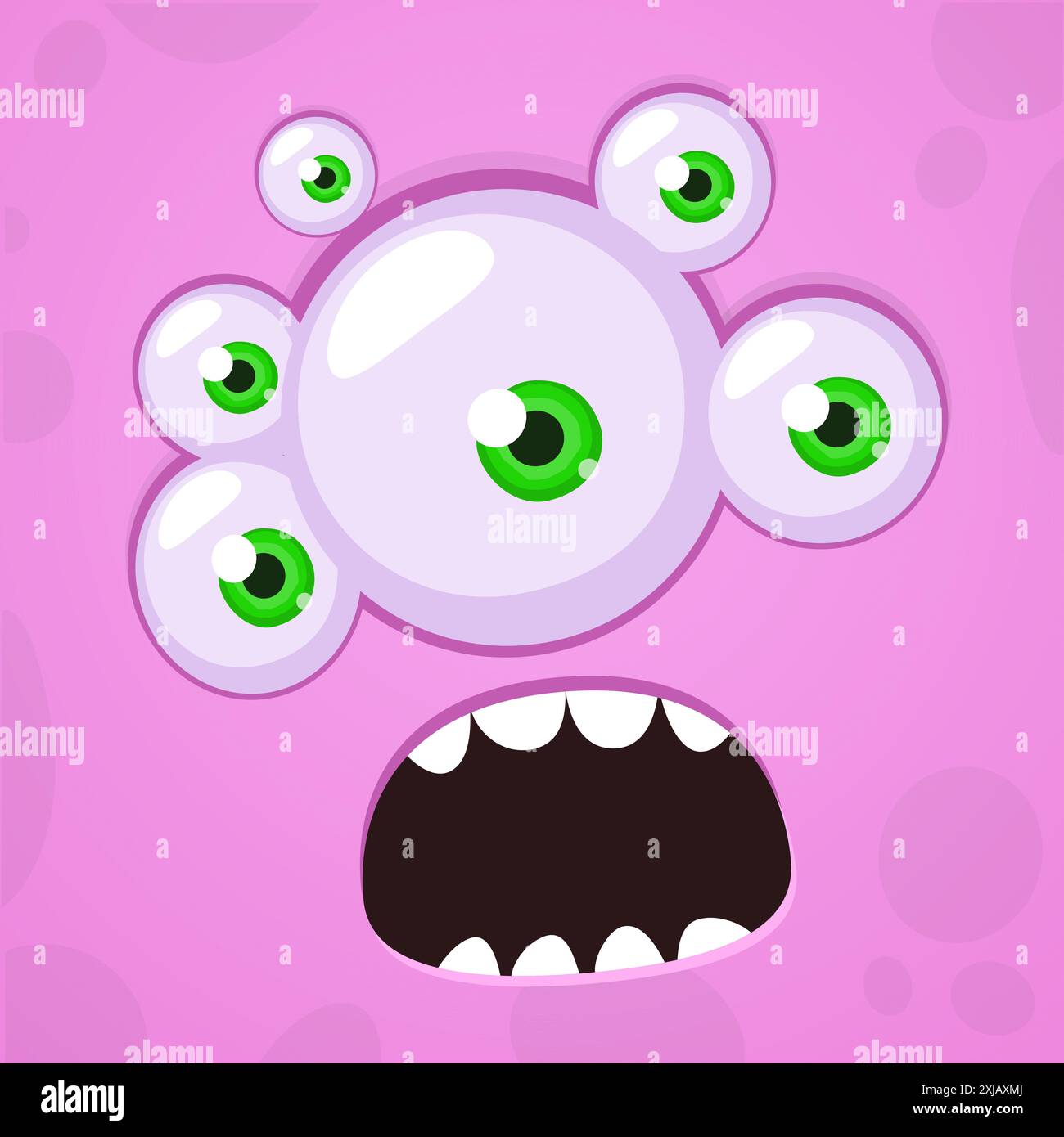 Cartoon monster face. Vector Halloween monster illustration Stock ...