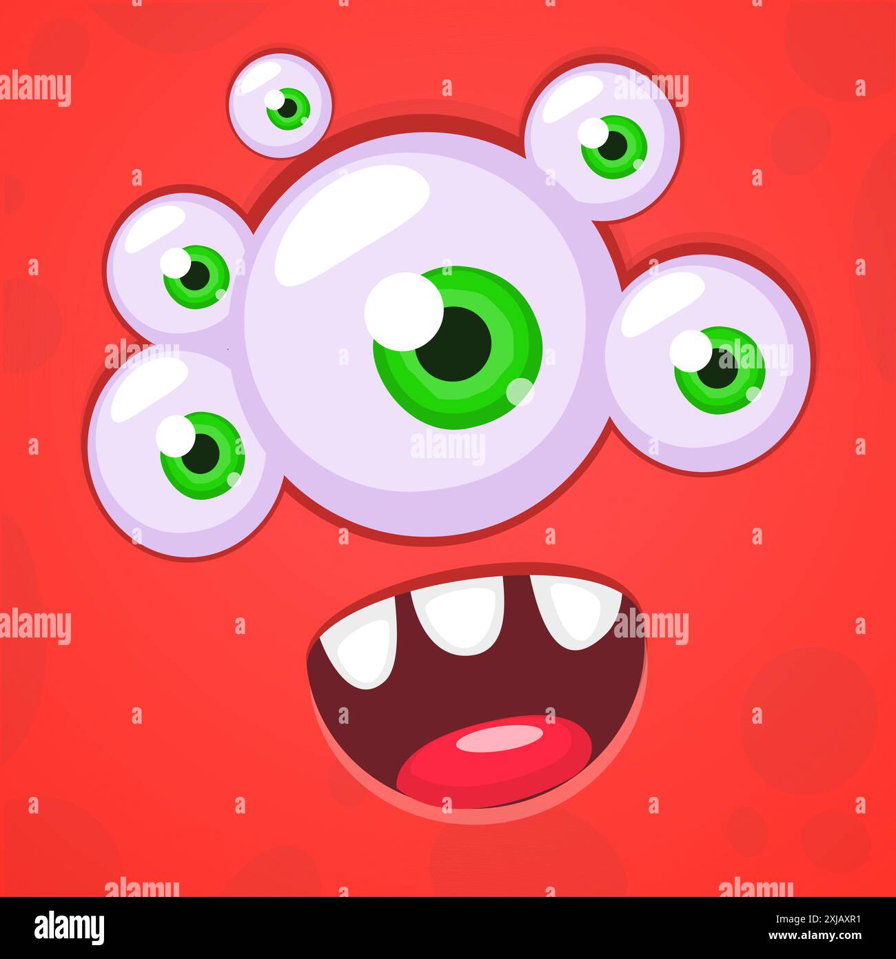 Cartoon monster face. Vector Halloween monster illustration Stock ...