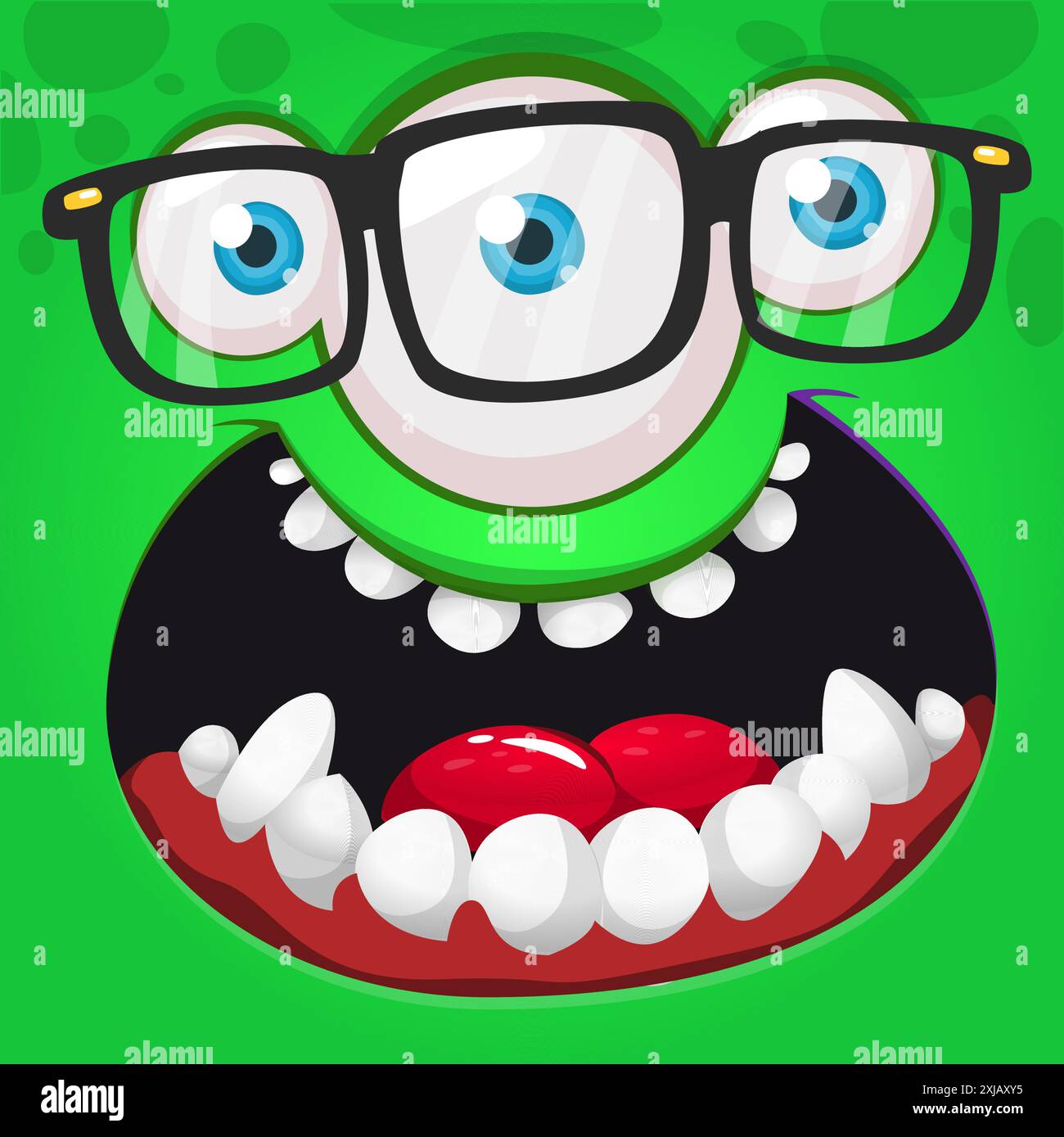 Cartoon monster face. Vector Halloween monster illustration Stock ...