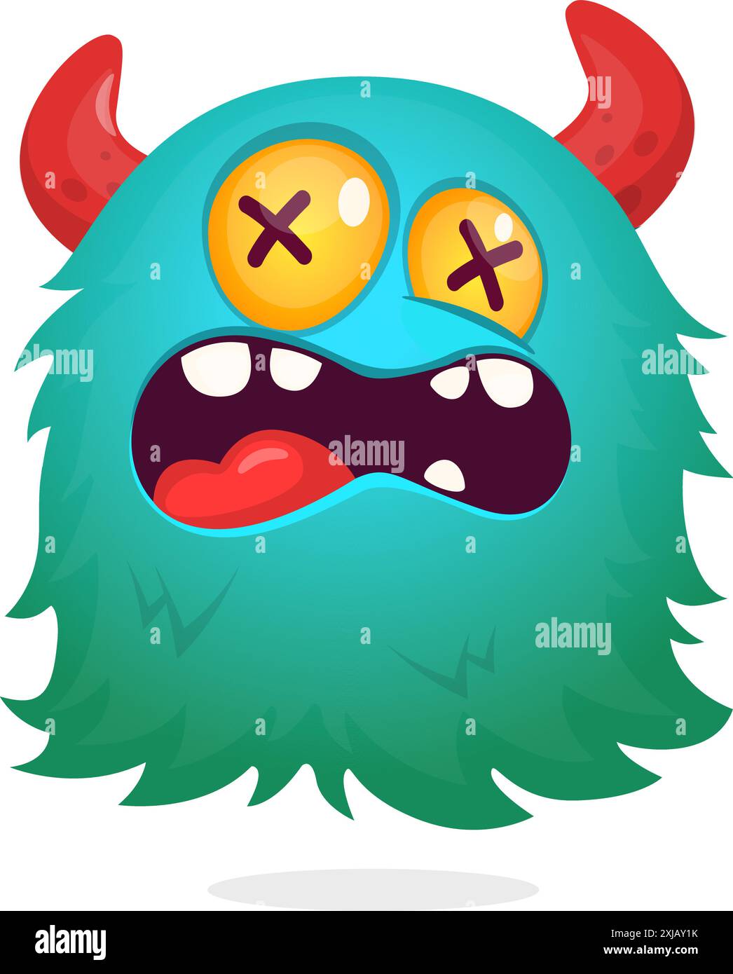 Angry cartoon flying monster with funny face. Halloween vector ...