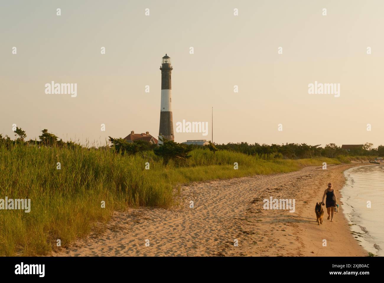 Fire Island Lighthouse and beach on Fire Island, New York Stock Photo ...