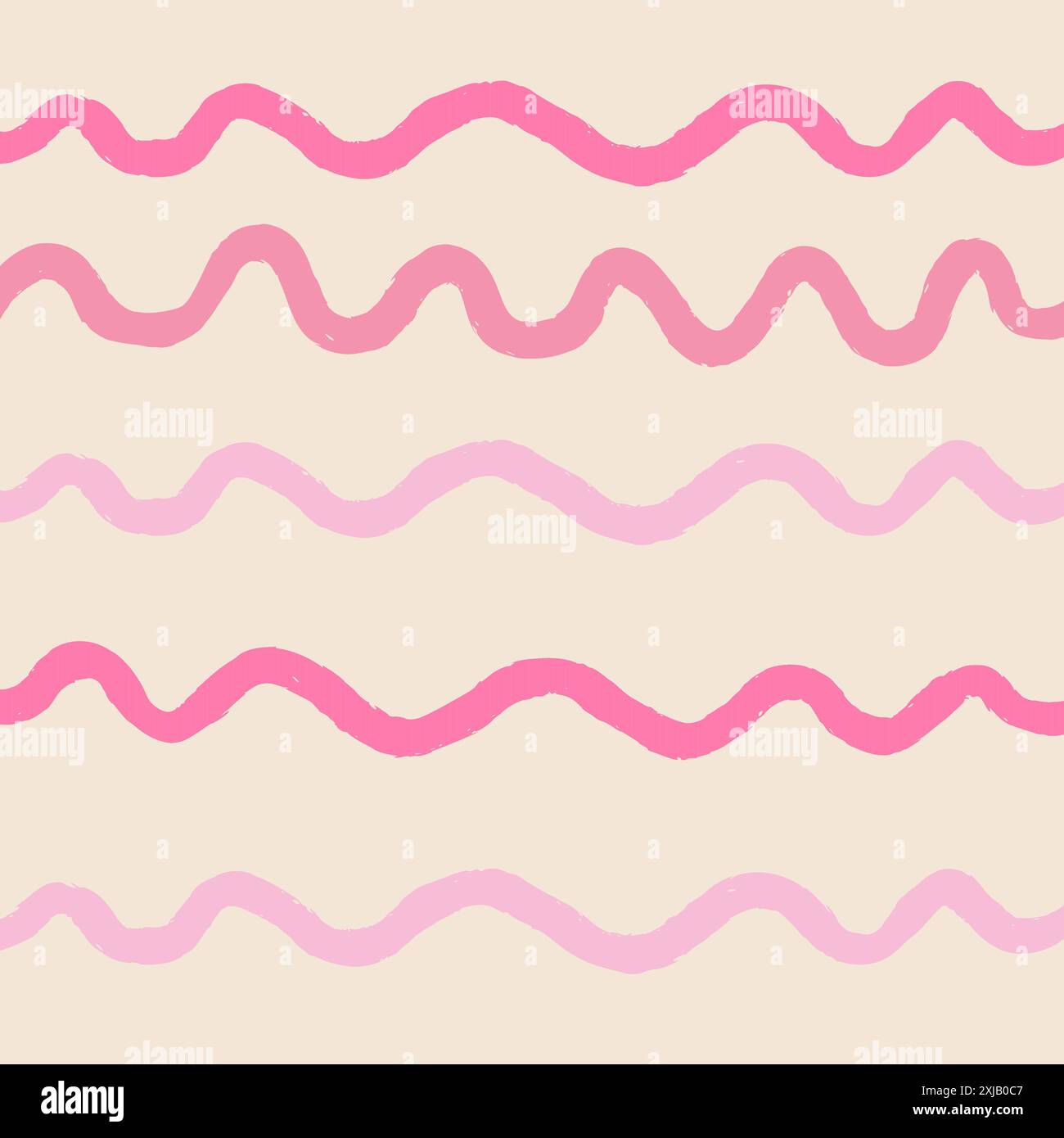 Naive squiggle pattern with bright green, yellow, pink and blue wavy ...