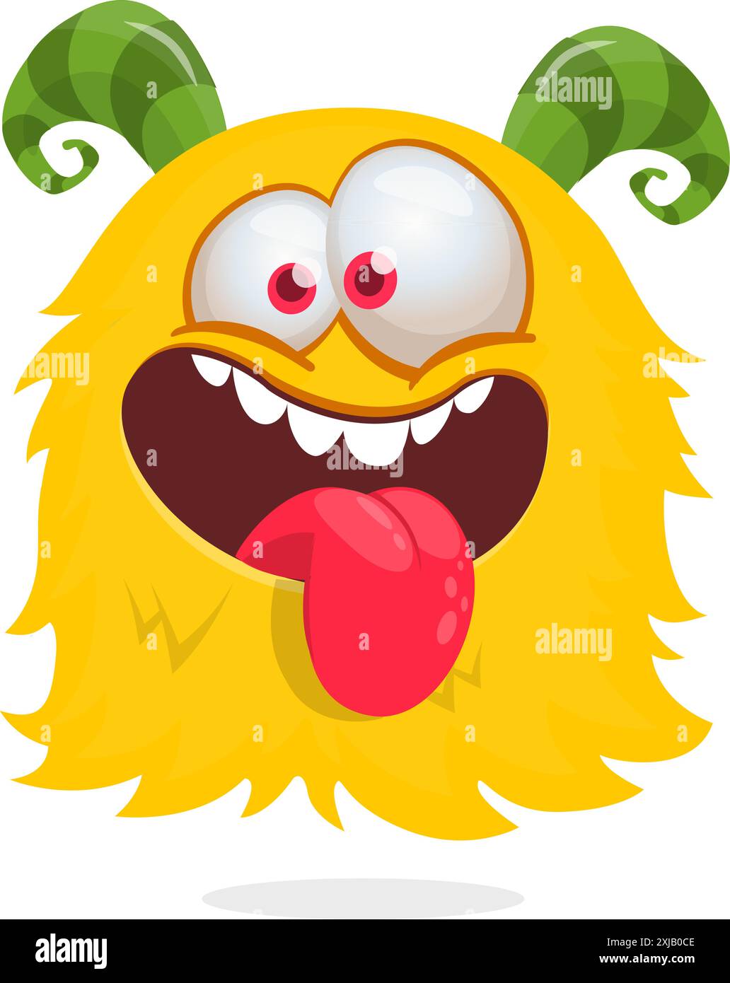 Funny cartoon monster showing long tongue. Halloween vector ...