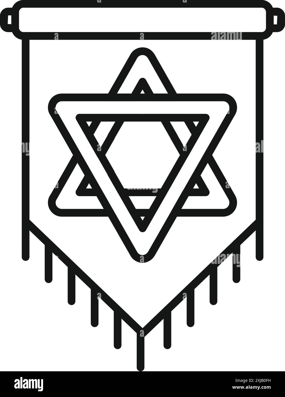 Jewish flag with david star waving, showing judaism religion and ...