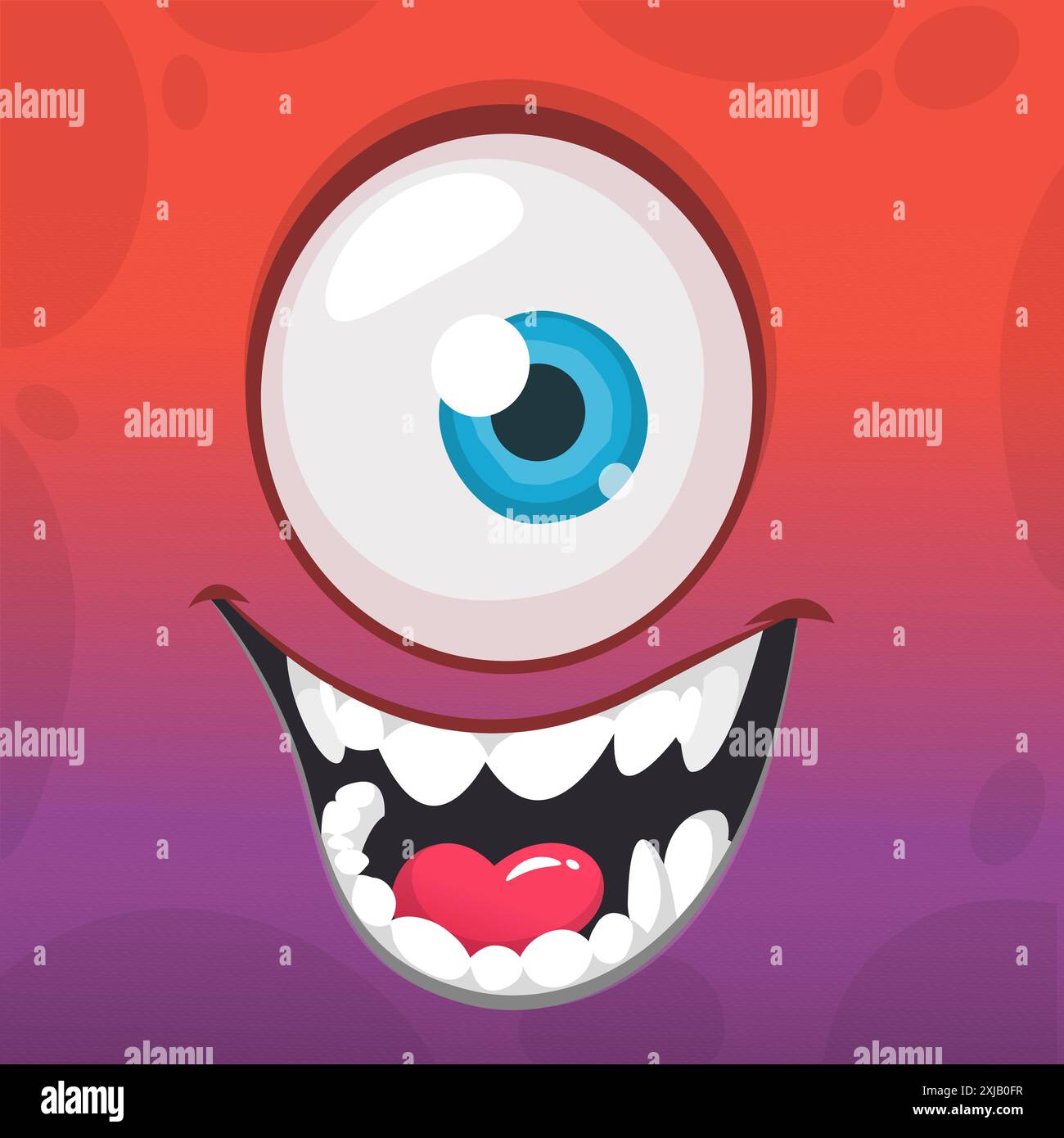 Cartoon monster face. Vector Halloween monster illustration Stock ...