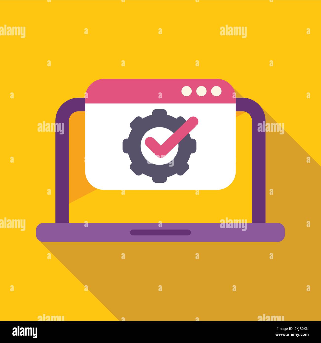 Laptop is showing a software update availability with a cogwheel and ...