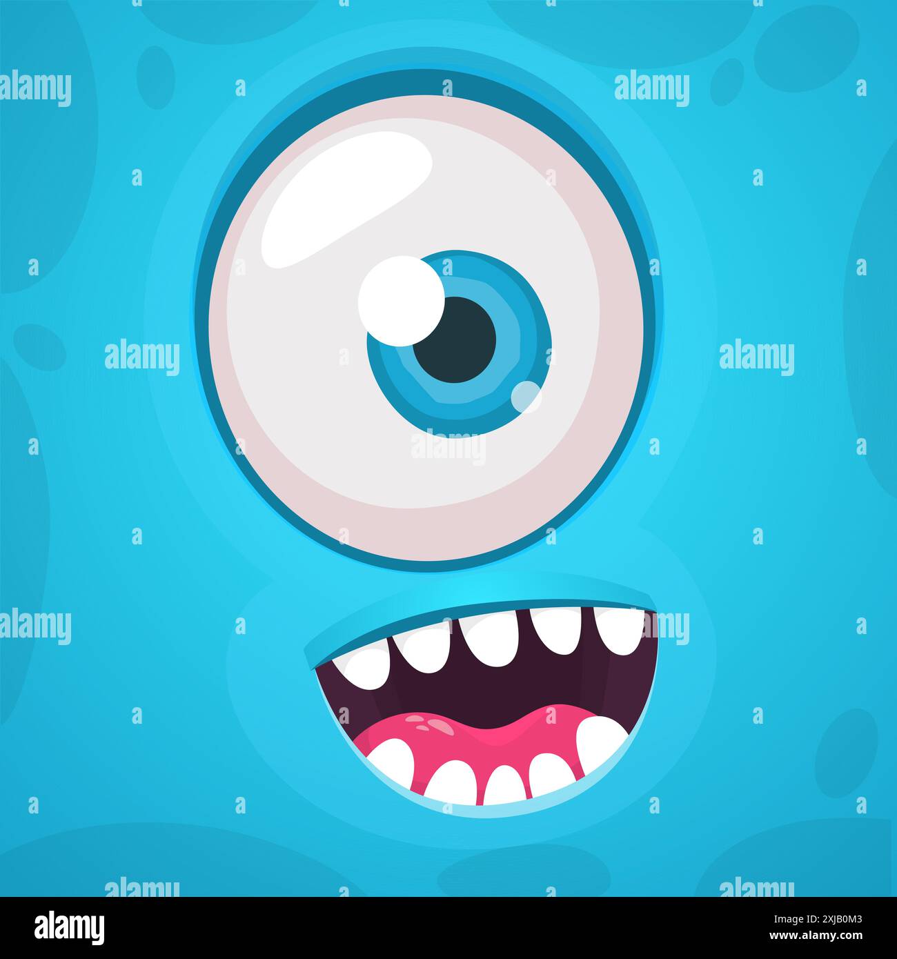 Cartoon monster face. Vector Halloween monster illustration Stock ...
