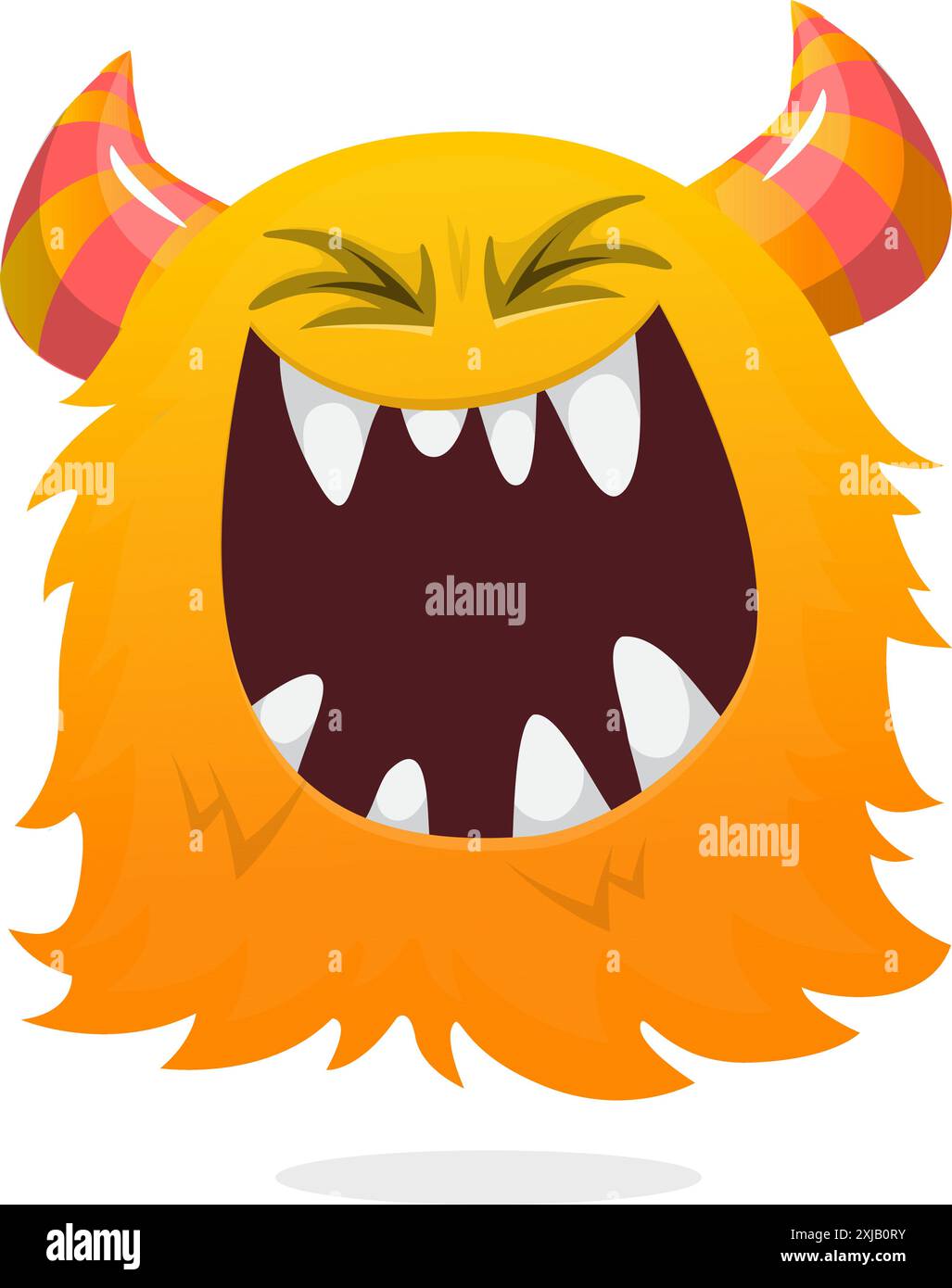 Funny cartoon screaming monster with big mouth. Halloween vector ...