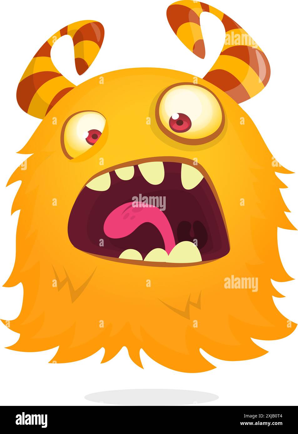 Angry cartoon flying monster with funny face. Halloween vector ...