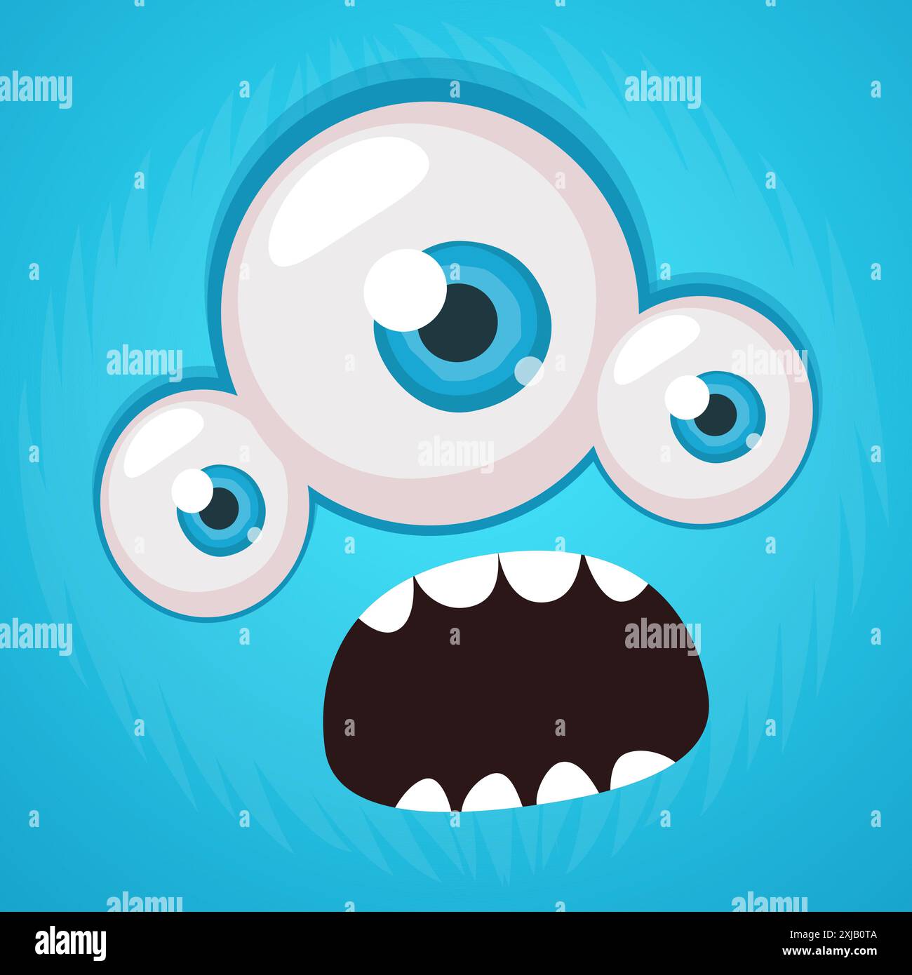 Cartoon monster face. Vector Halloween monster illustration Stock ...