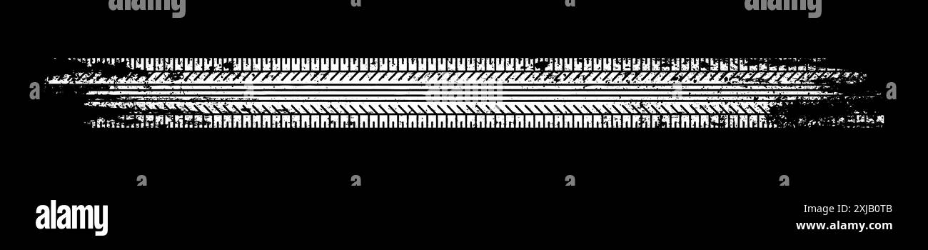 Grunge tire track, wheel braking marks. White truck, car or motorcycle ...