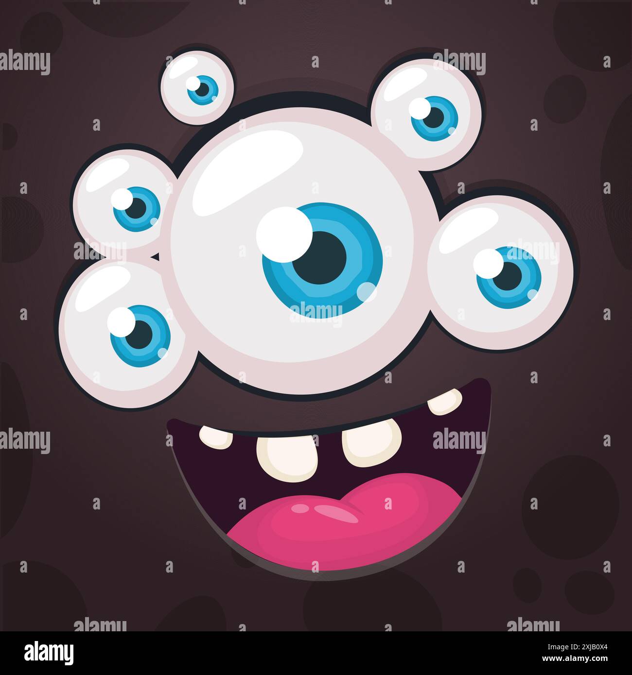 Cartoon monster face. Vector Halloween monster illustration Stock ...