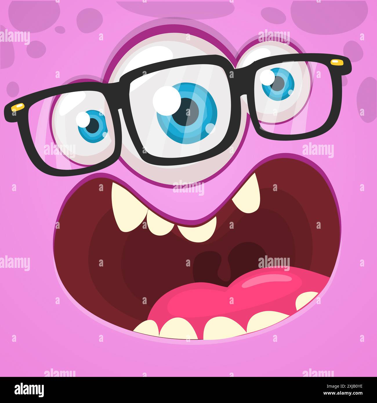Cartoon monster face. Vector Halloween monster illustration Stock ...