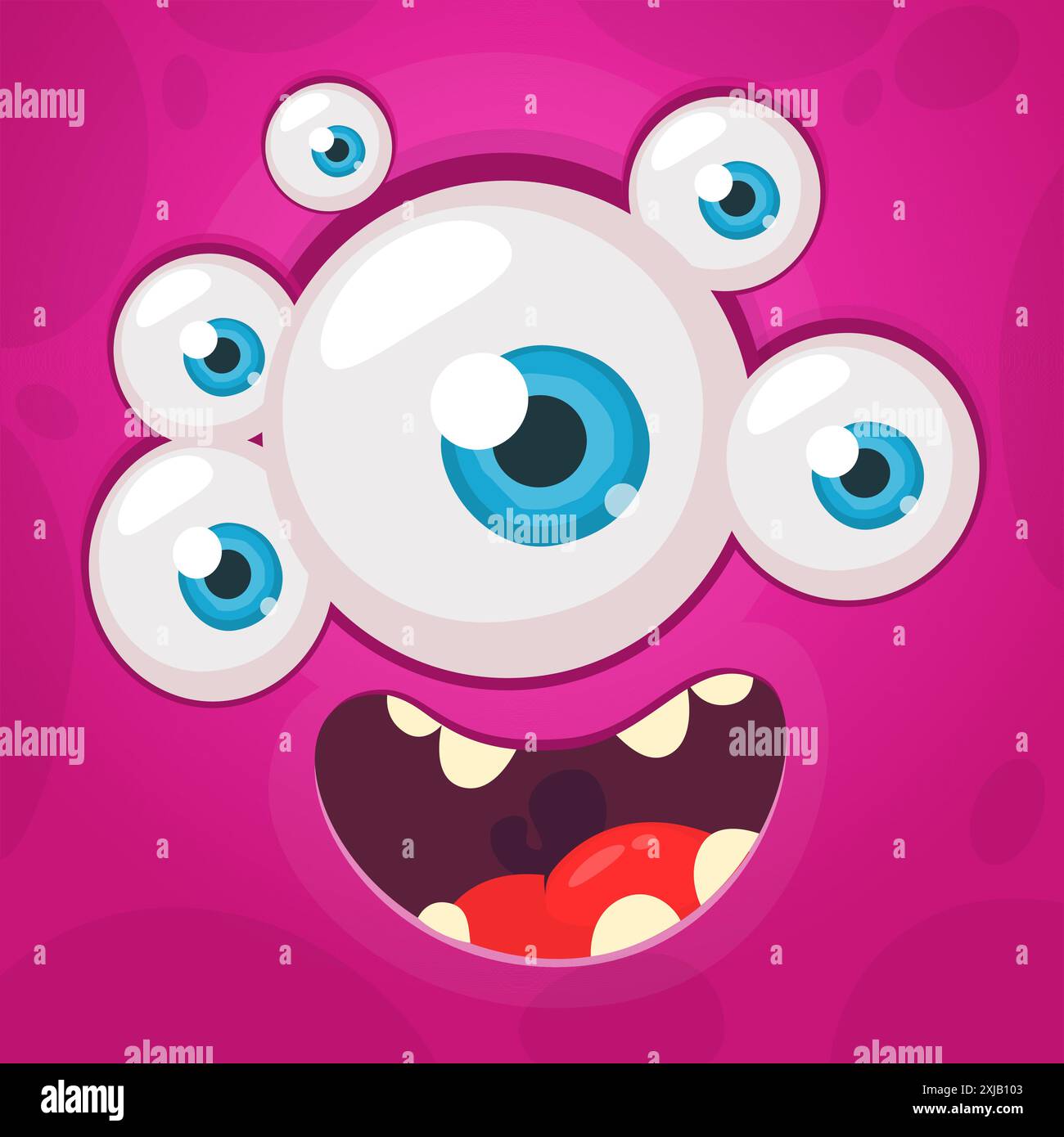 Cartoon monster face. Vector Halloween monster illustration Stock ...