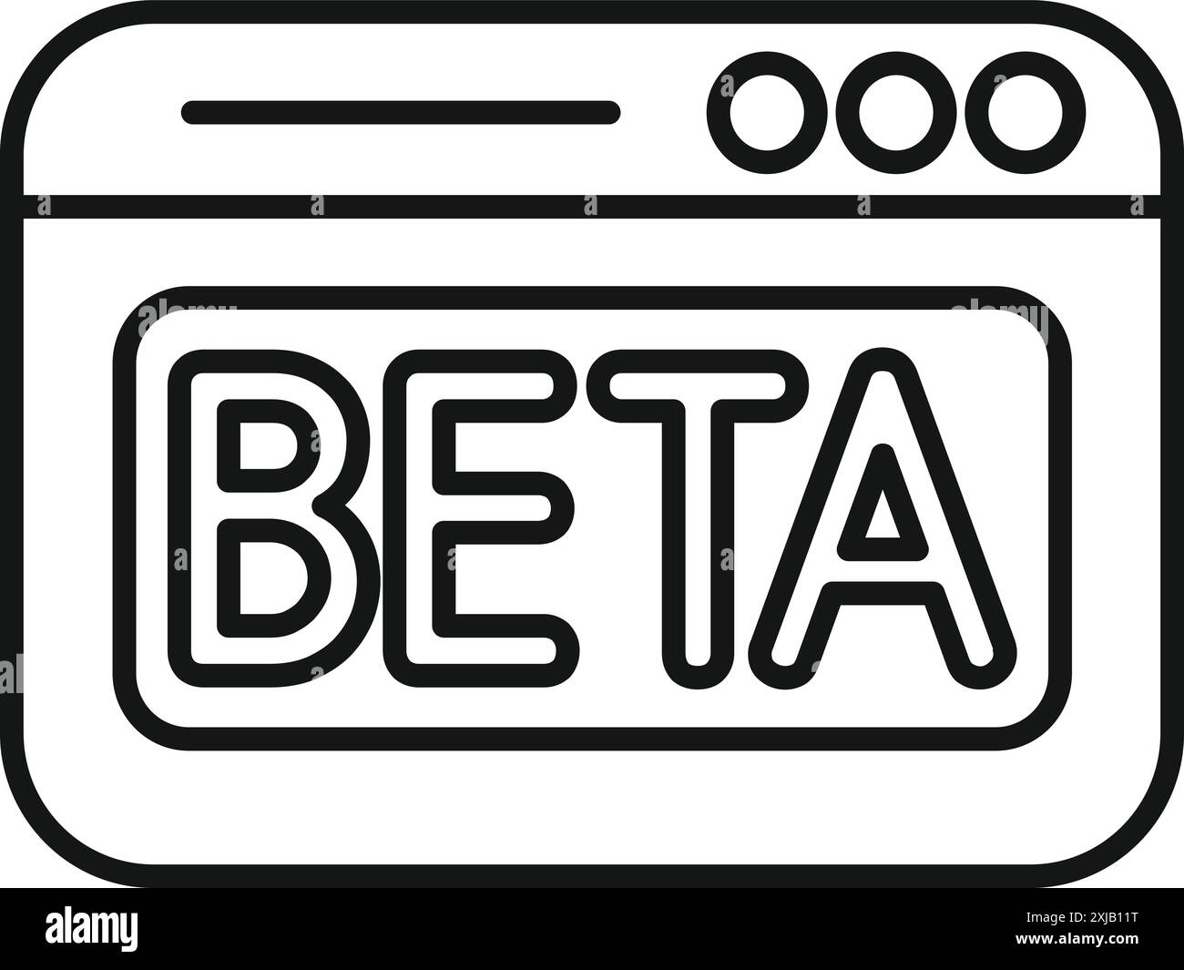 Simple outline design of beta version software displayed on webpage ...