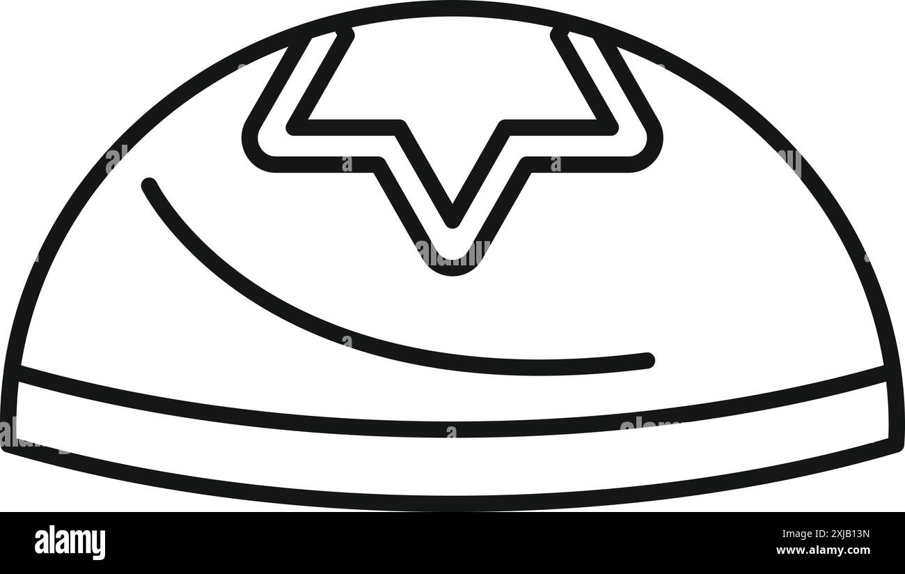 Line drawing of a kippah, a traditional jewish head covering, often ...